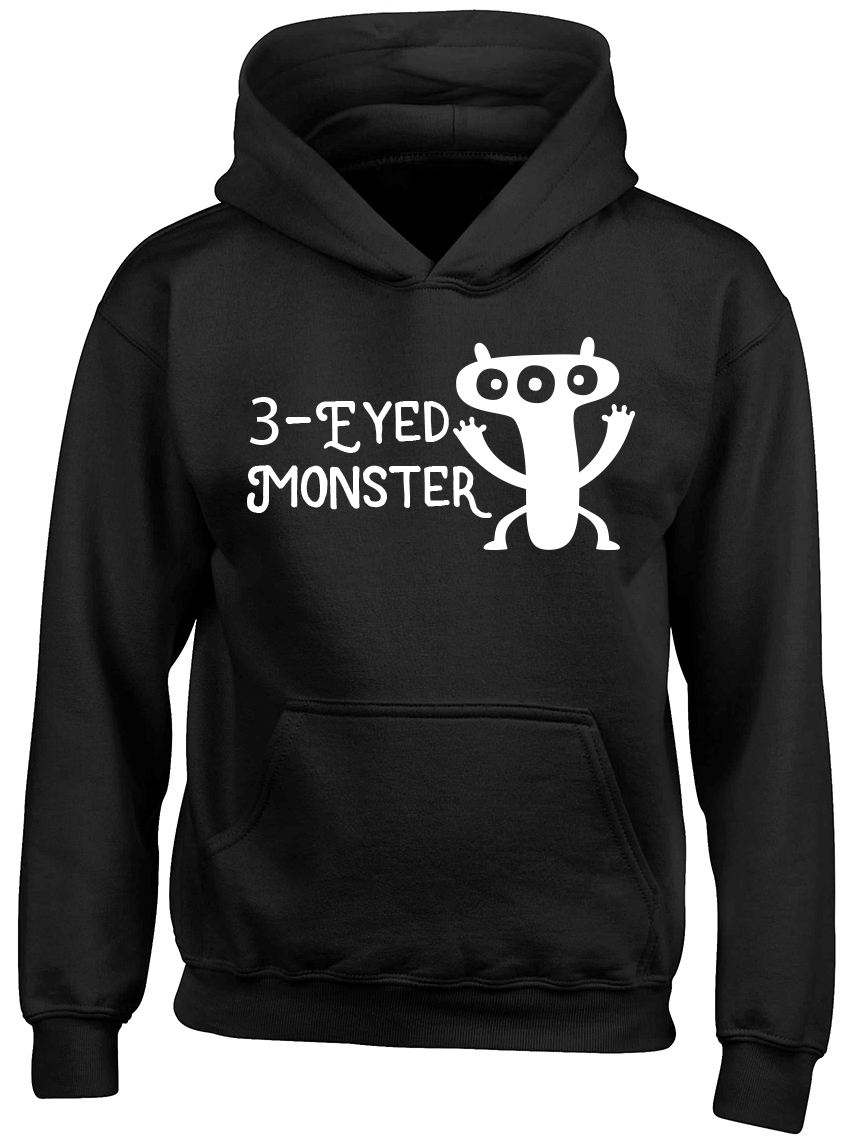 Felpa con cappuccio 3 occhi Monster ragazzi ragazze bambini