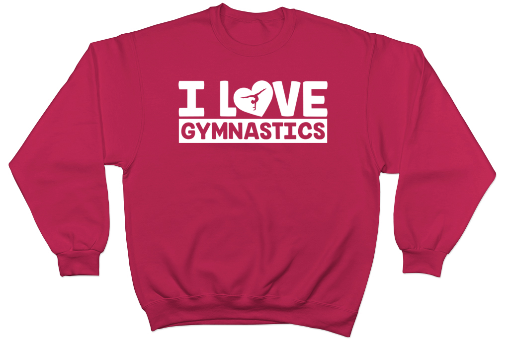 I Love Gymnastics Jumper Womens Mens Ladies Gymnast Sweatshirt | eBay UK