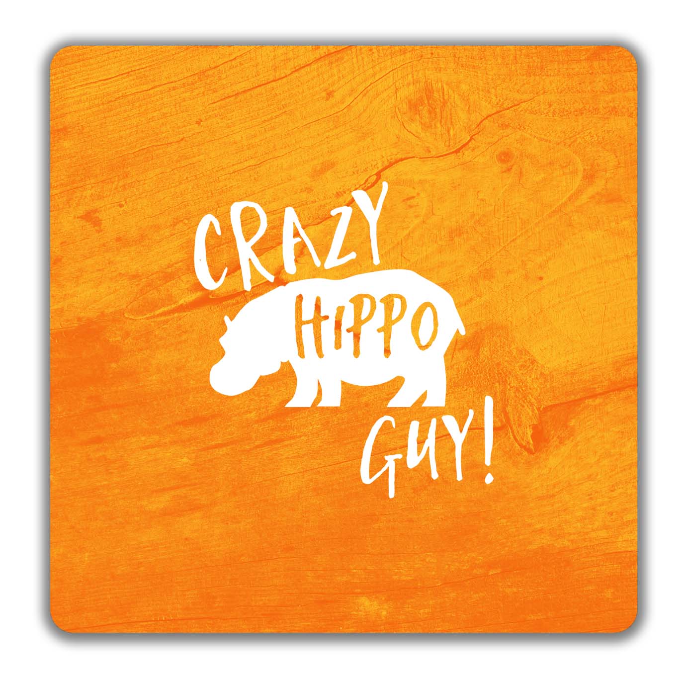 crazy hippo Guy Coaster - 9cm x 9cm | eBay UK