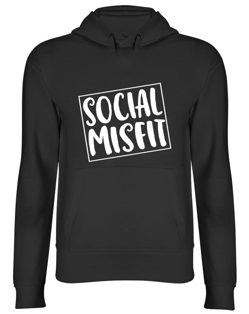 Social Misfit Funny Hooded Top Mens Womens Hoodie | eBay