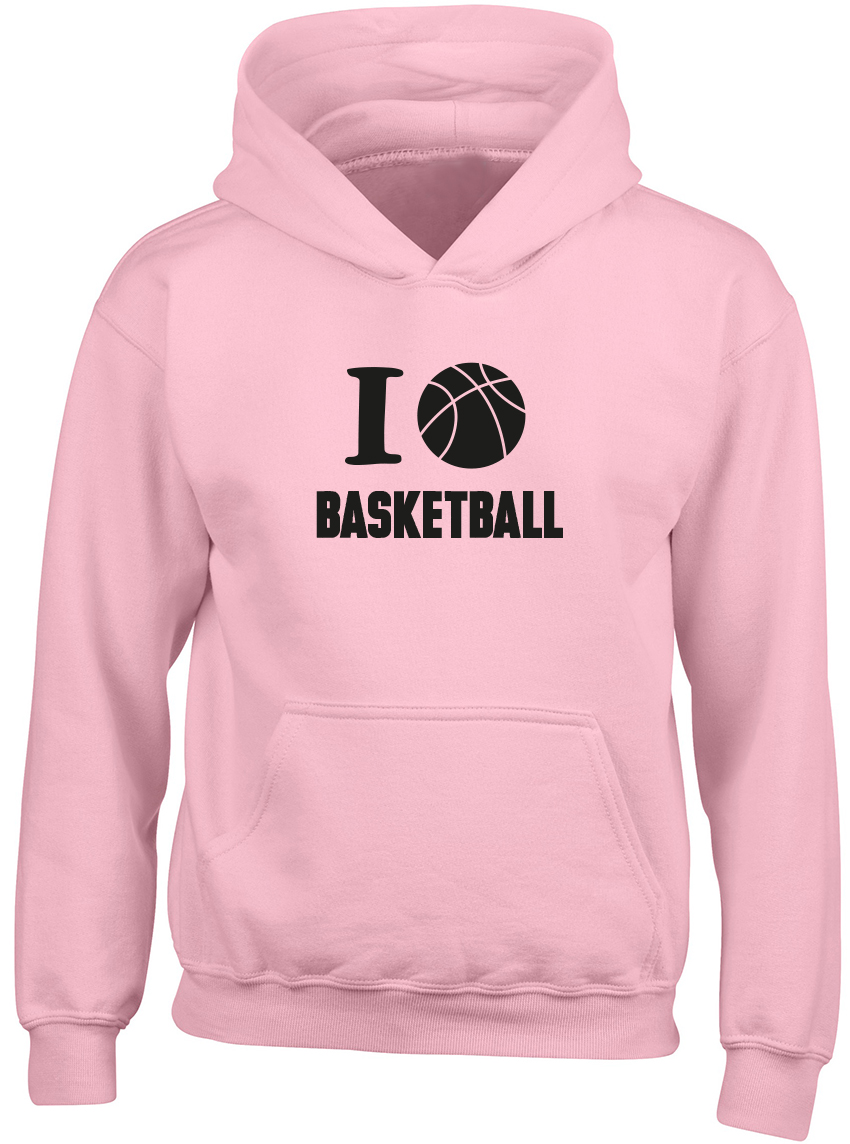 I Love Basketball Boys Girls Kids Childrens Hoodie Hooded Top | eBay