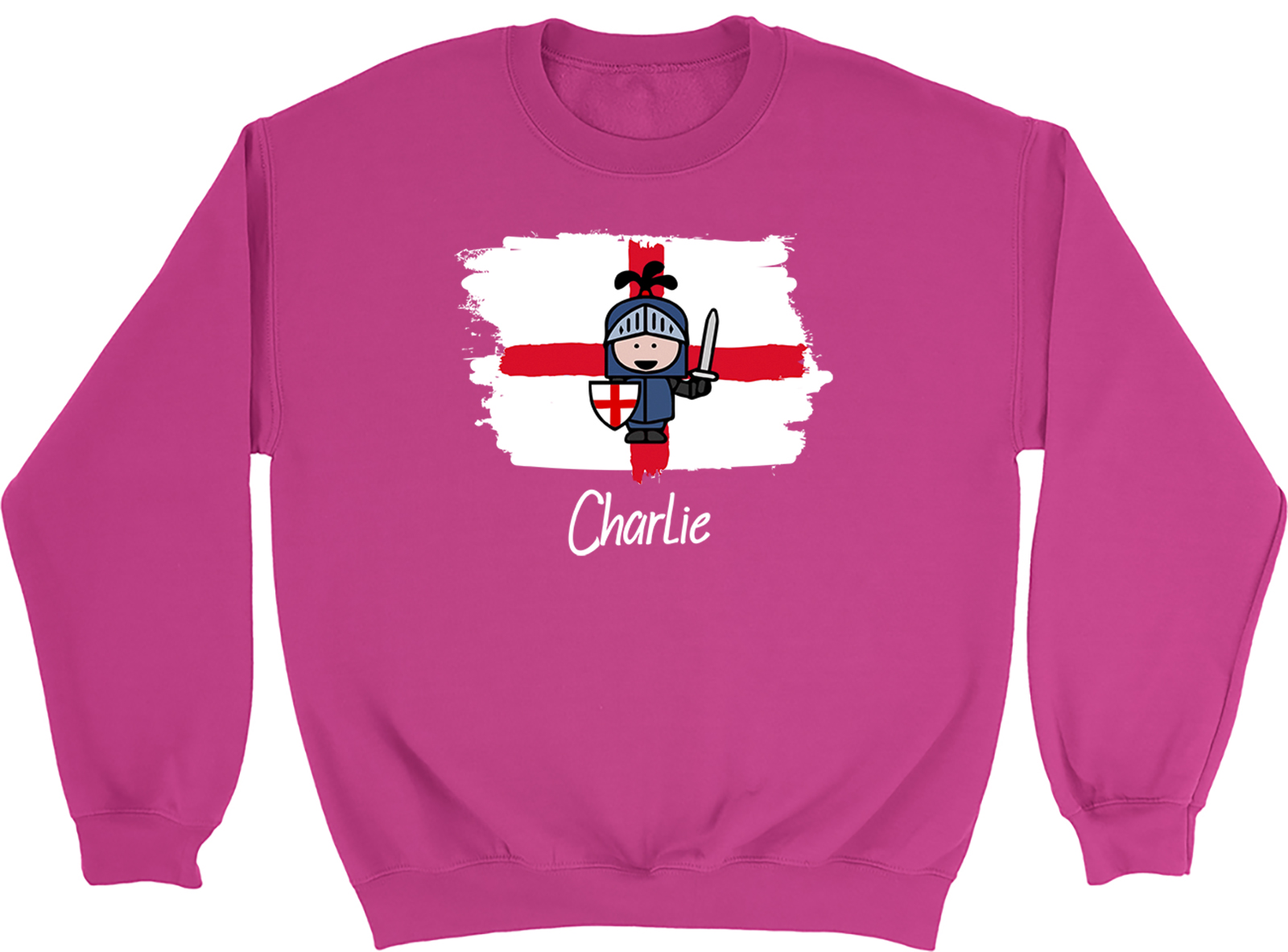 Personalised St George's Day Knight England Flag Kid Jumper Sweatshirt ...