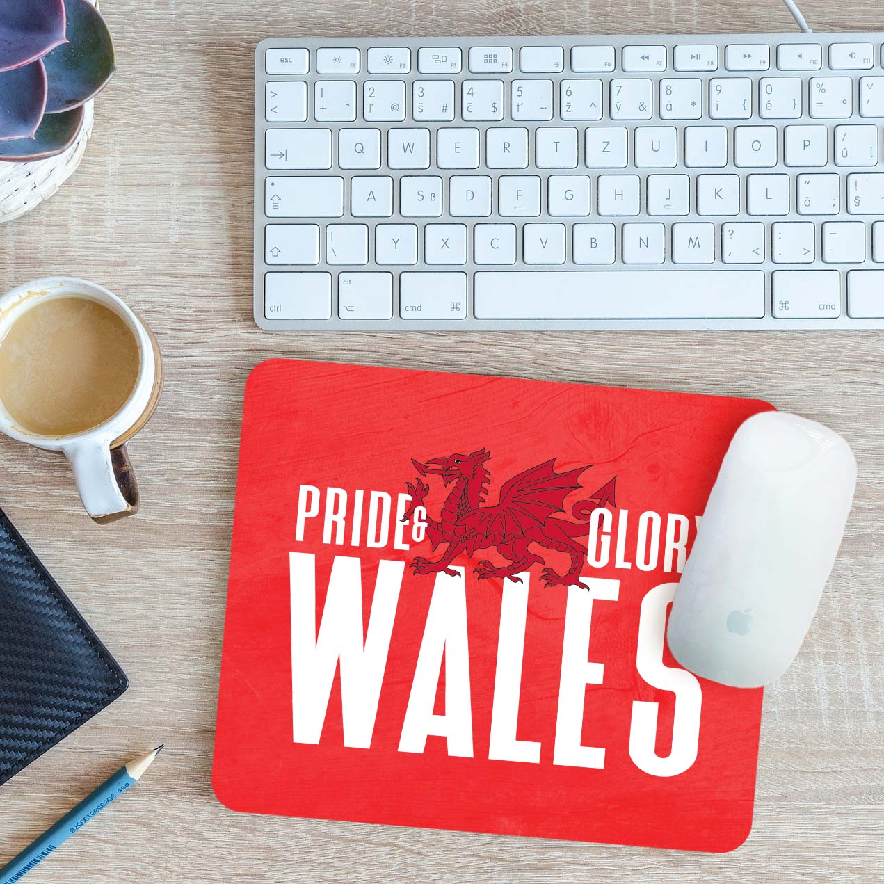Wales Football Pride & Glory Lions World Cup Mouse Mat Pad Gift 24cm x ...