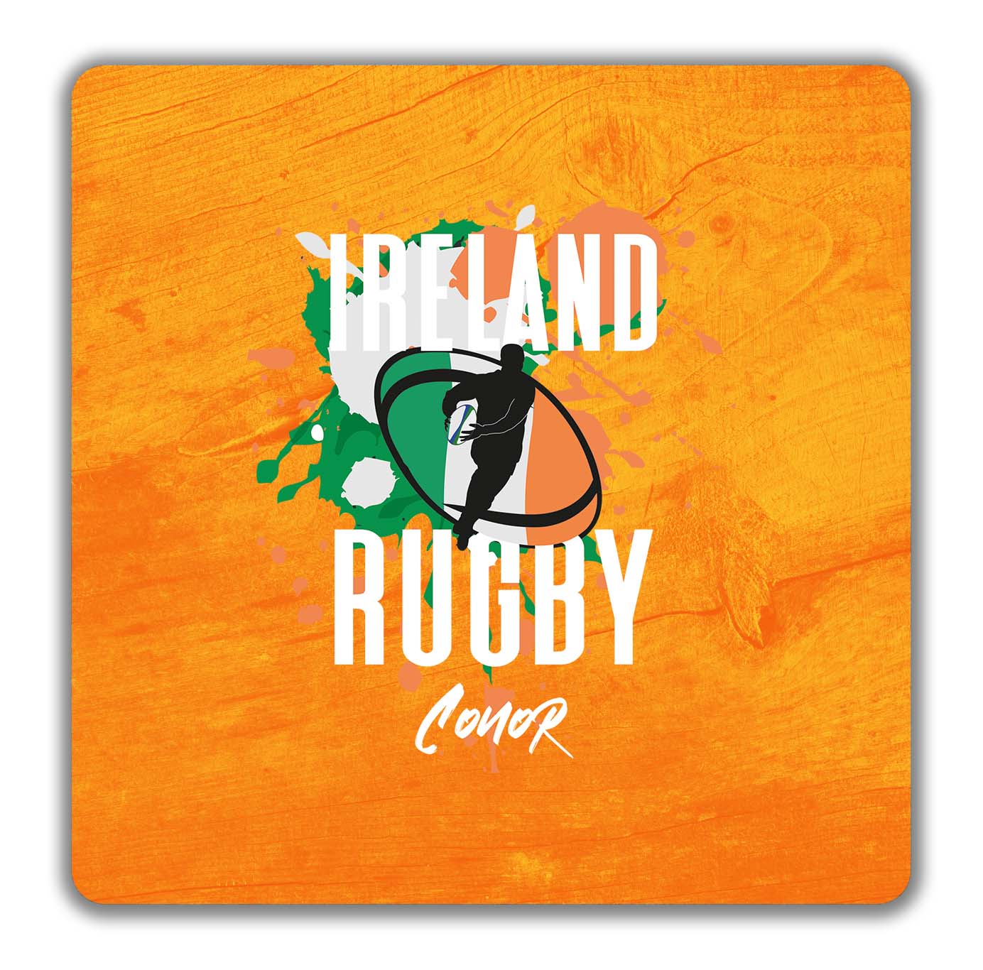 Personalised Ireland Rugby Coaster Supporters 6 Nations Union Gift ...