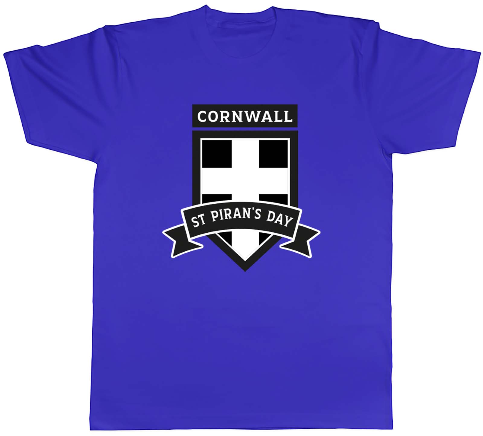 St Piran's Day Mens T-Shirt Cornwall Cornish Shield Unisex Tee Gift ...