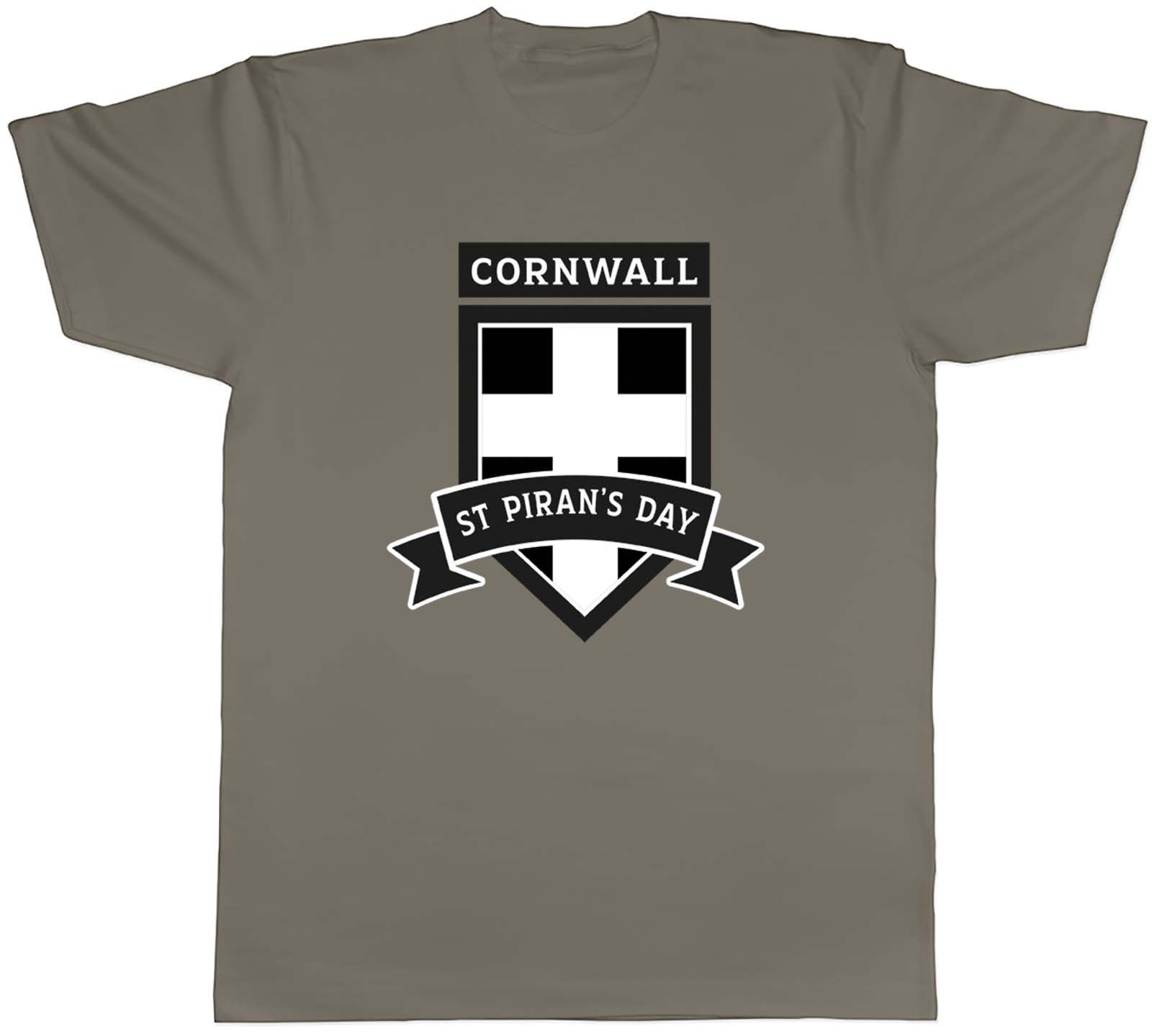 St Piran's Day Mens T-Shirt Cornwall Cornish Shield Unisex Tee Gift ...