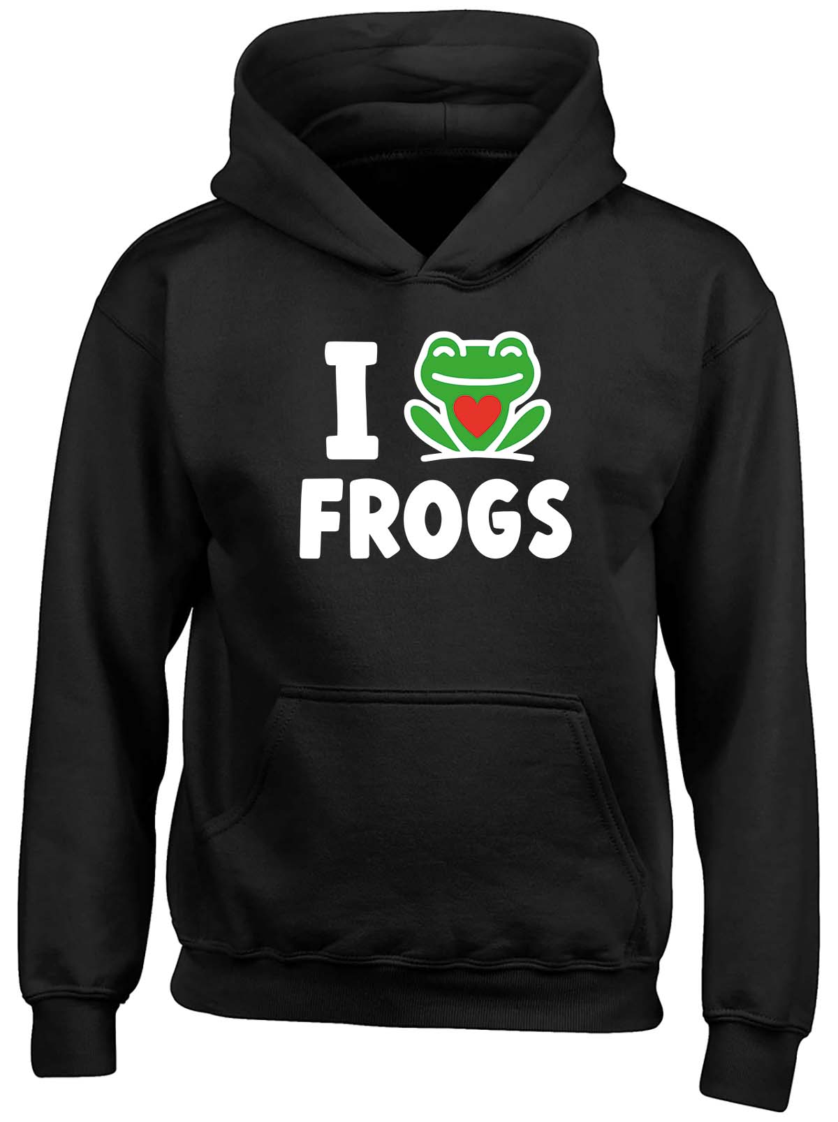 Felpa con cappuccio Funny Frogs Bambini I Love Frogs Girtoads Ragazzi Ragazze Regalo Top