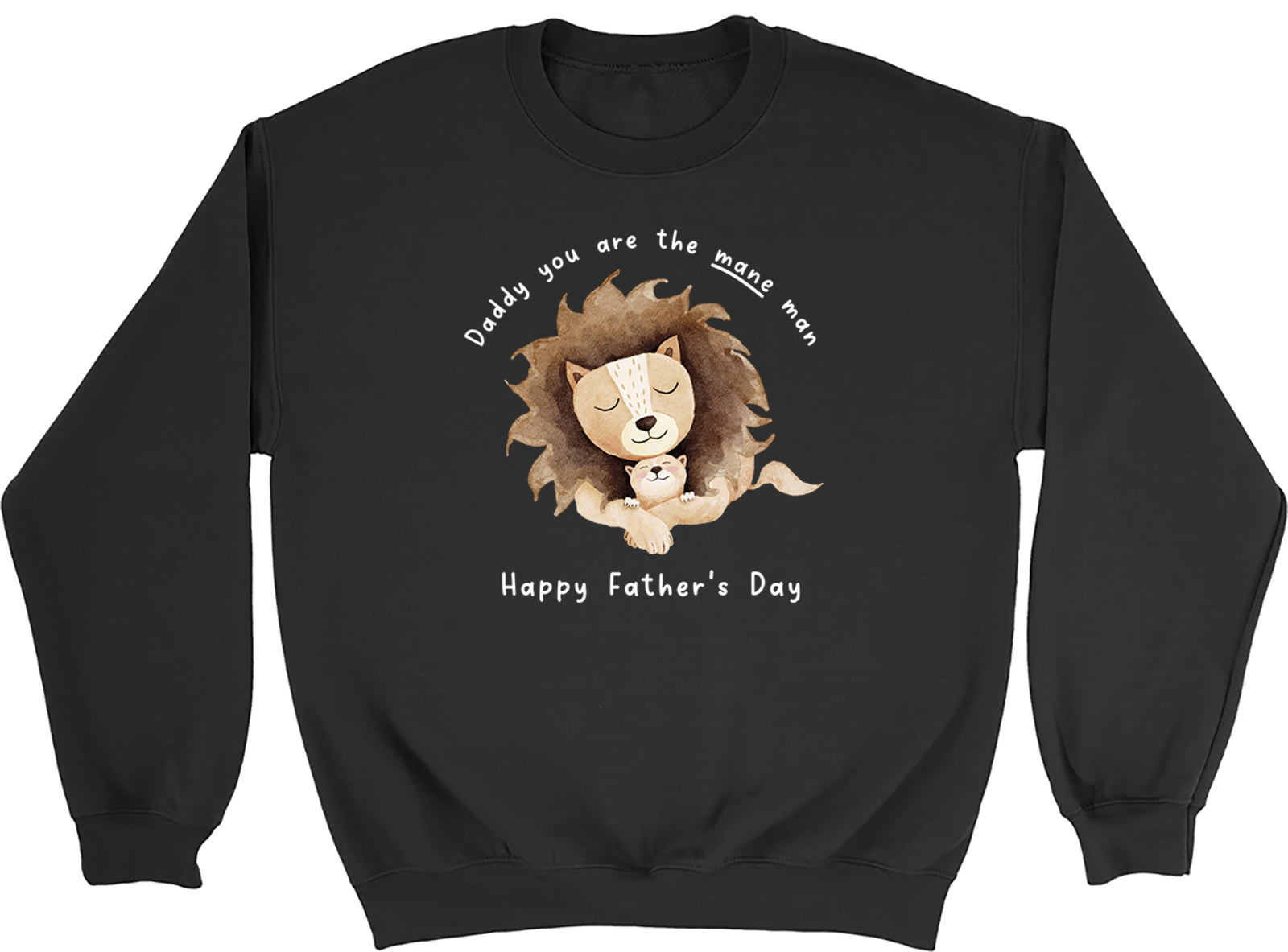 Felpa Happy Father's Day bambini uomo leone divertente ragazzi ragazze maglione regalo