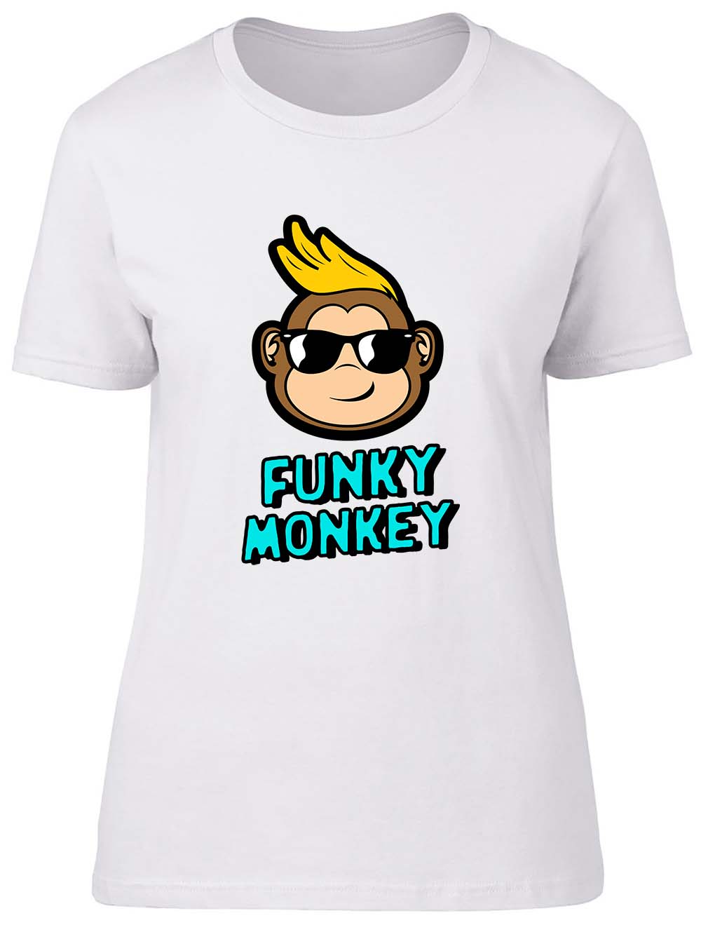 Funky Monkey - Blue Fitted Womens Ladies T Shirt | eBay