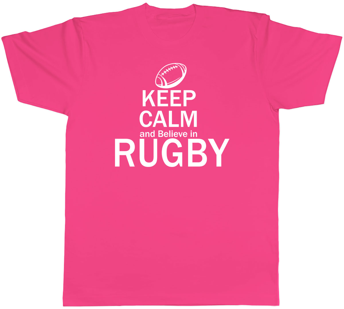 Keep Calm and Believe in Rugby Mens Unisex T-Shirt Tee | eBay