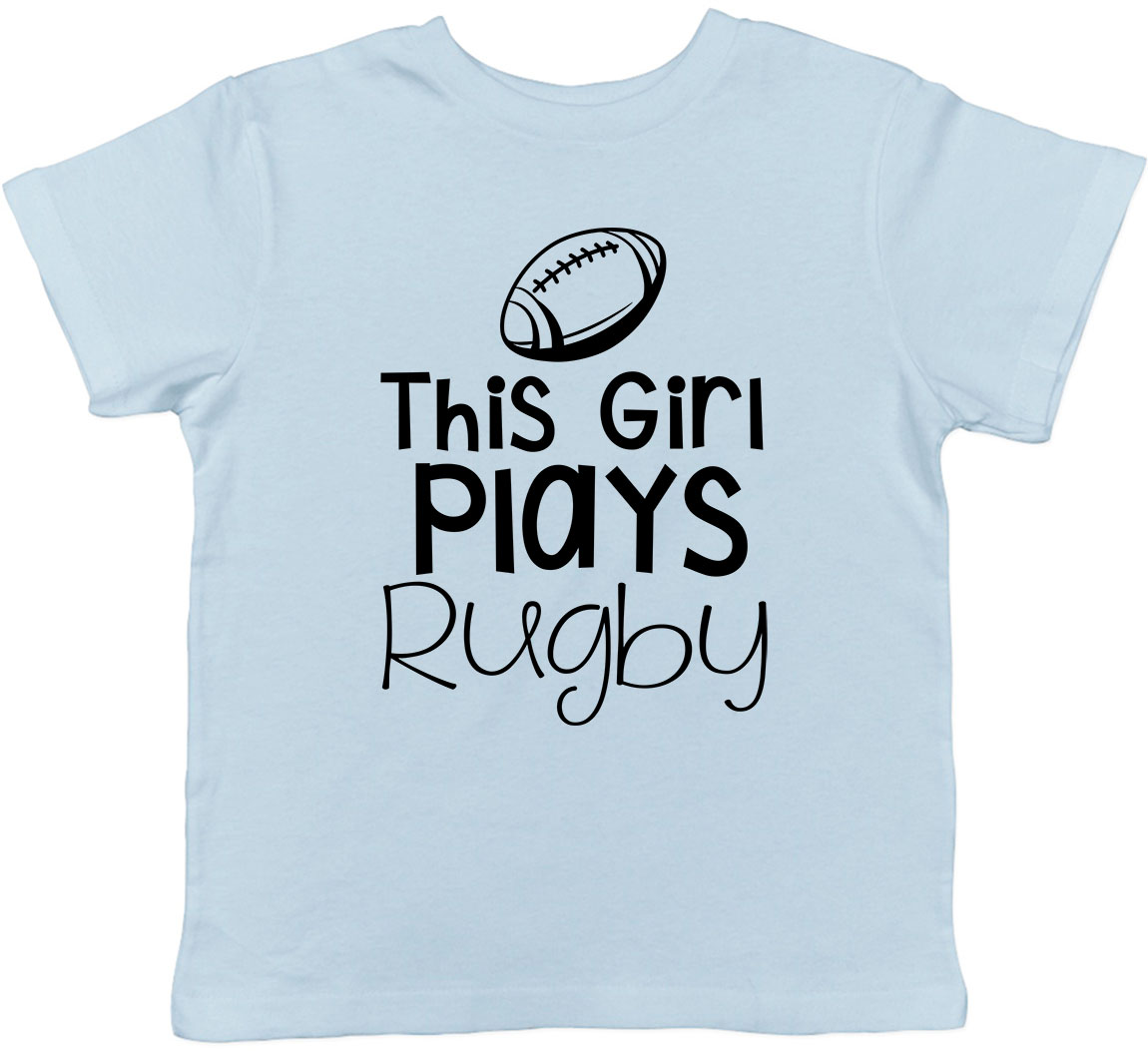 This Girl Plays Rugby Childrens Kids T-Shirt Boys Girls | eBay