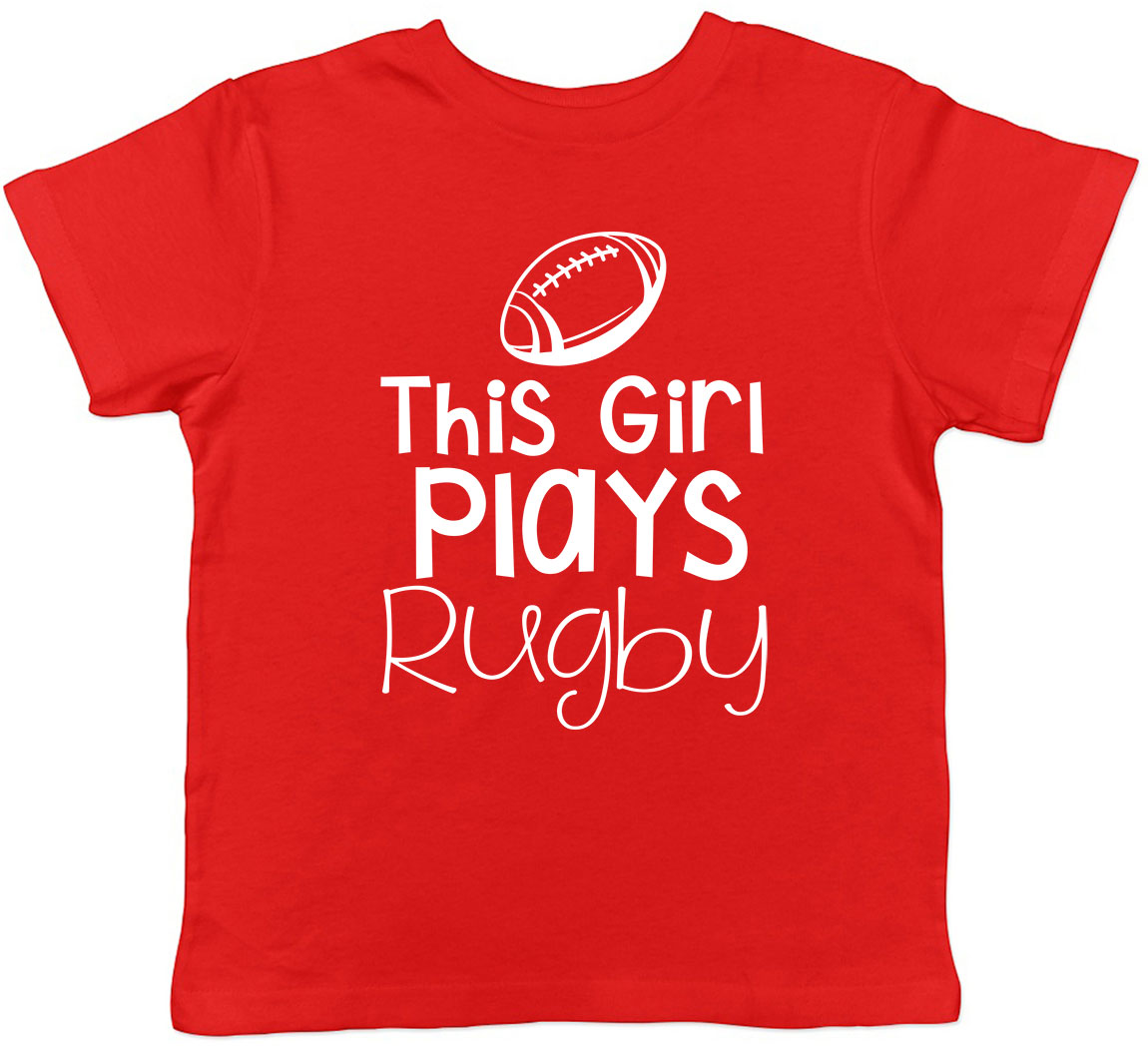 This Girl Plays Rugby Childrens Kids T-Shirt Boys Girls | eBay